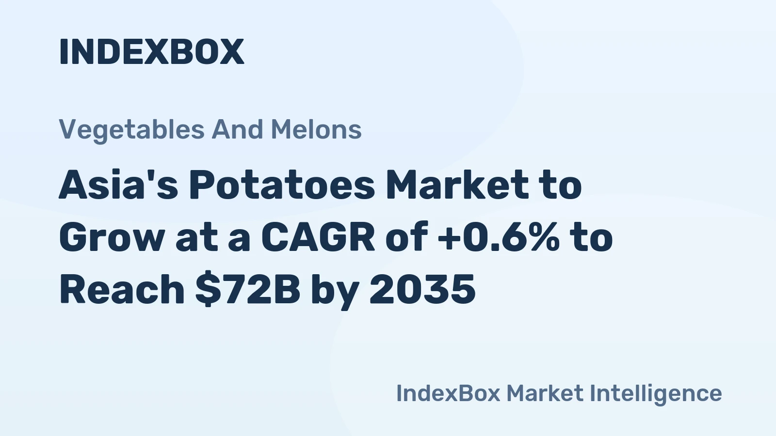 Asia's Potatoes Market to Grow at a CAGR of +0.6% to Reach $72B by 2035