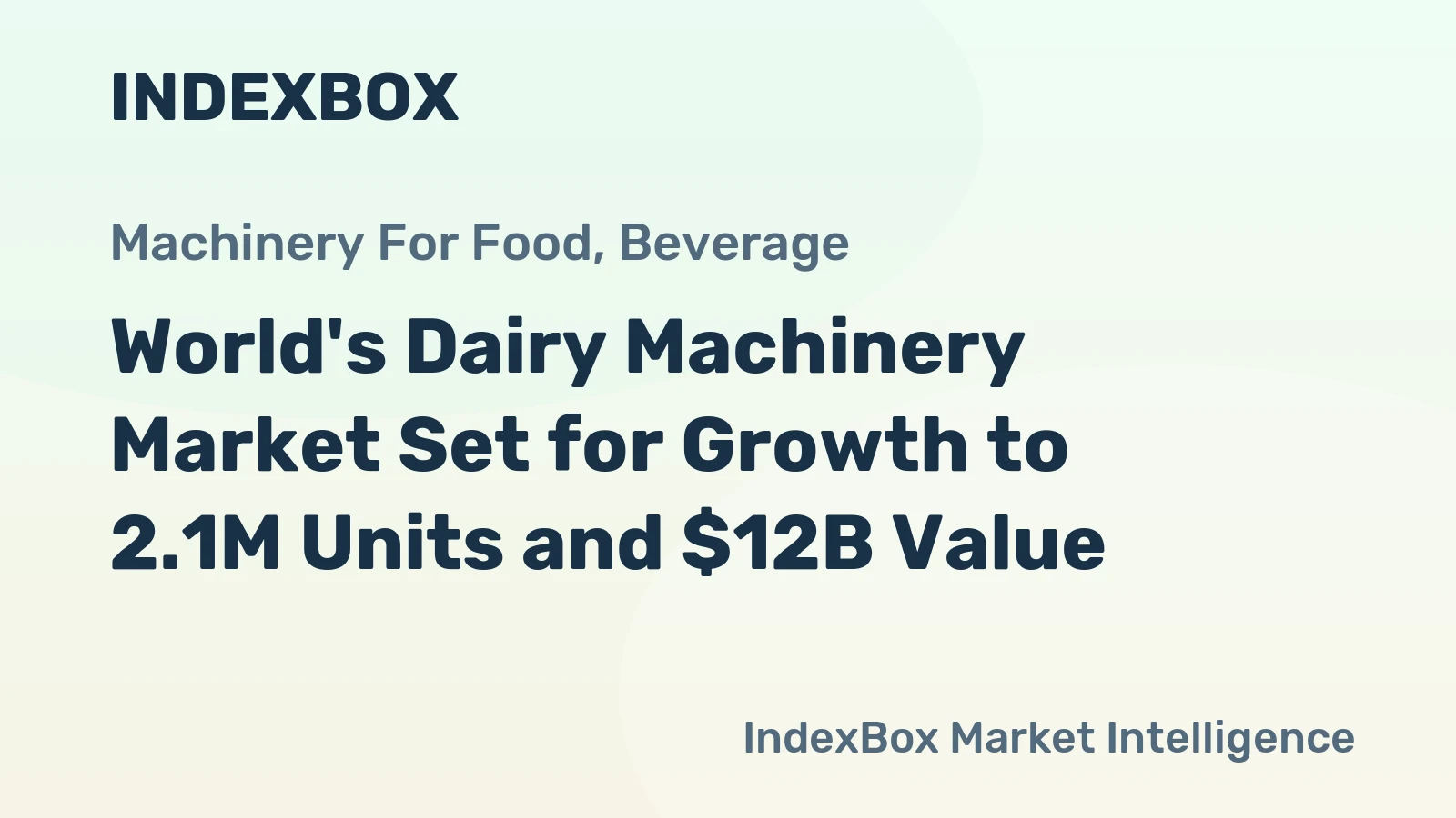 World's Dairy Machinery Market Set for Growth to 2.1M Units and $12B Value