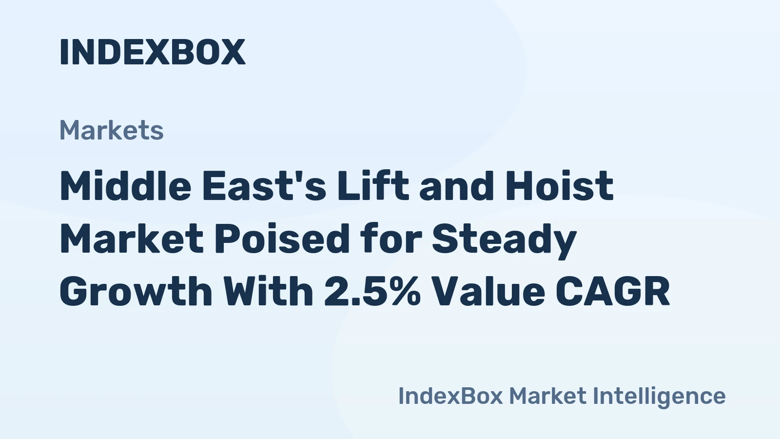 Middle East's Lift and Hoist Market Poised for Steady Growth With 2.5% Value CAGR