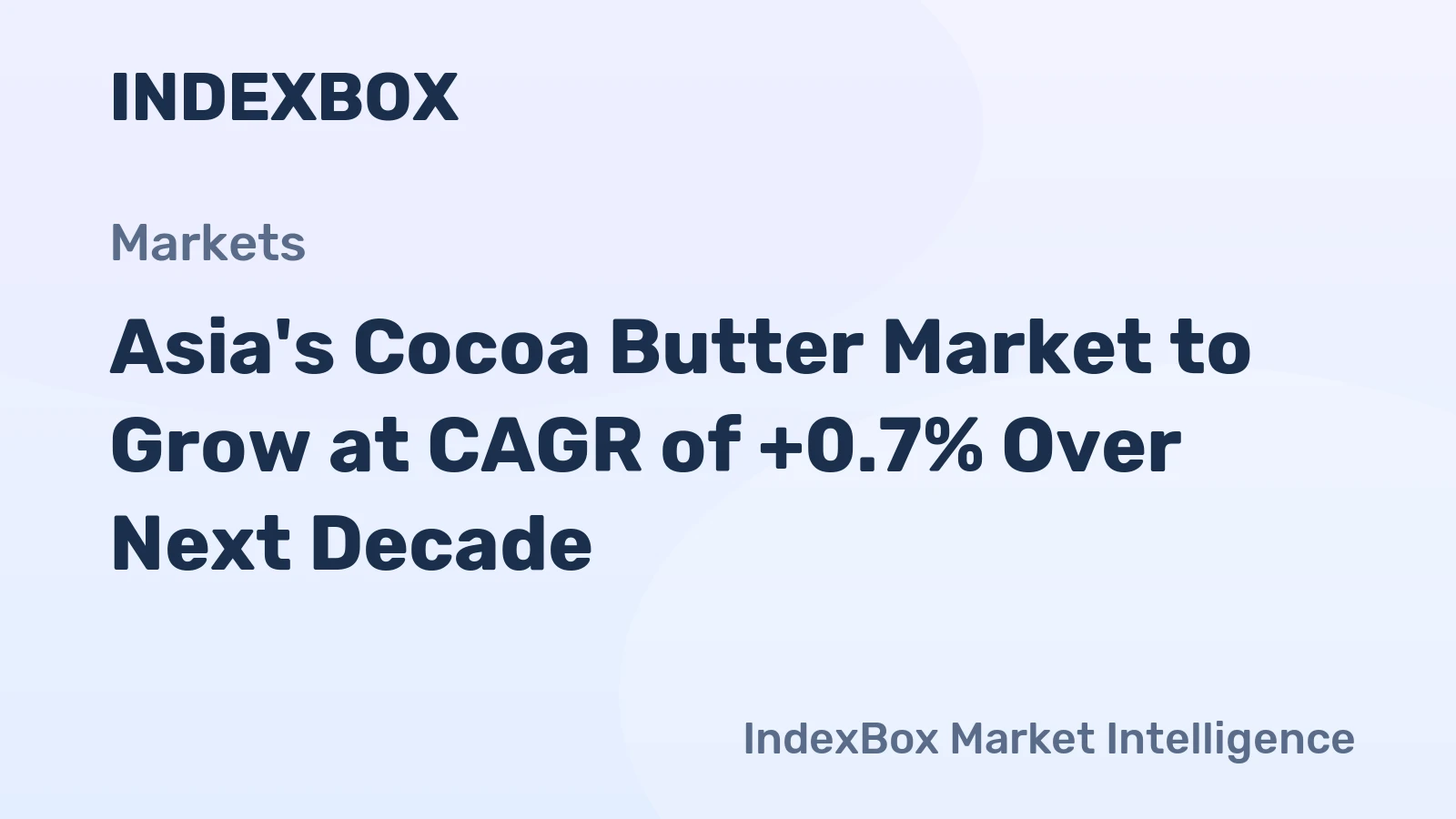Asia's Cocoa Butter Market to Grow at CAGR of +0.7% Over Next Decade