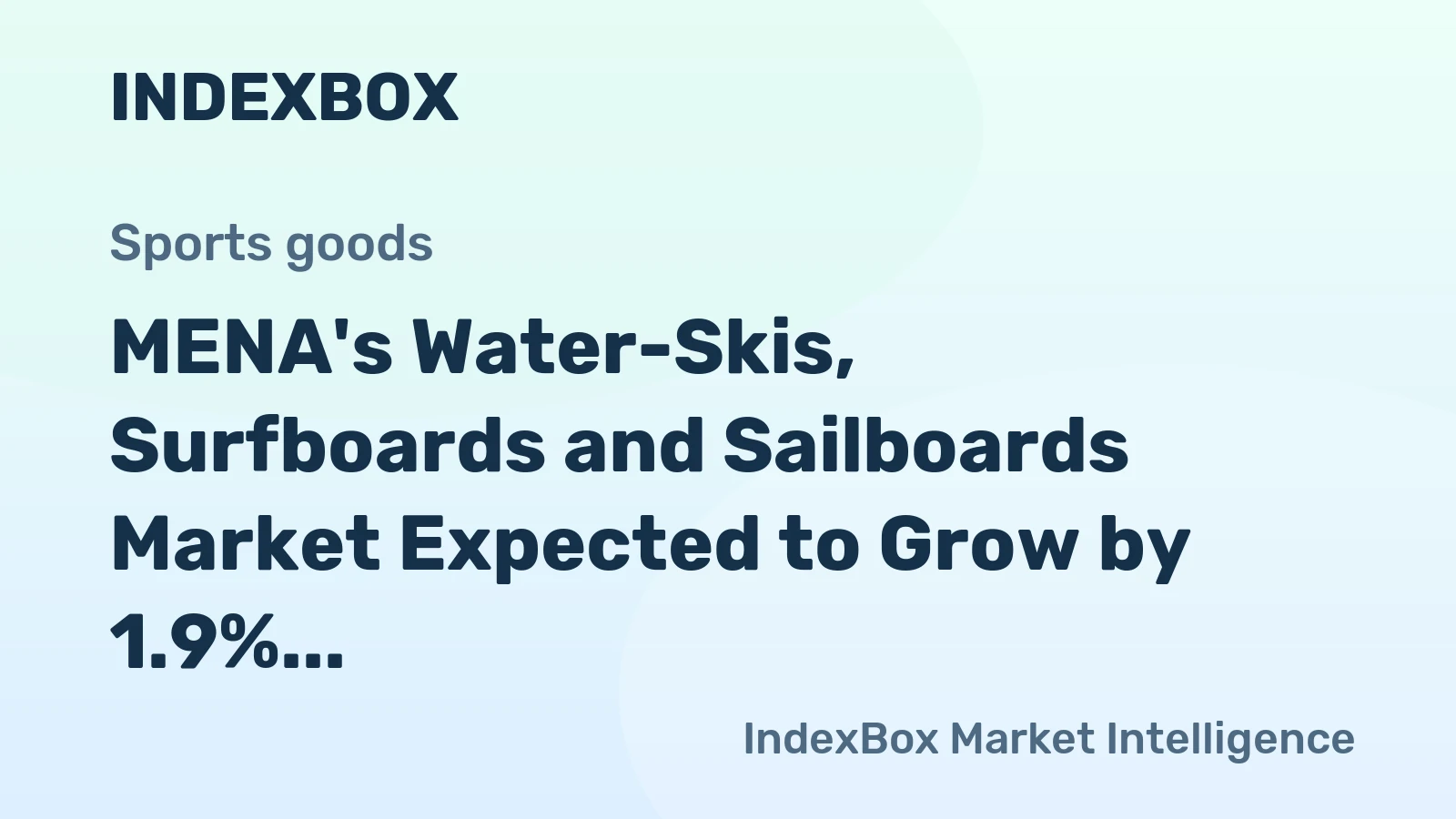 MENA's Water-Skis, Surfboards and Sailboards Market Expected to Grow by 1.9% CAGR Over Next Decade