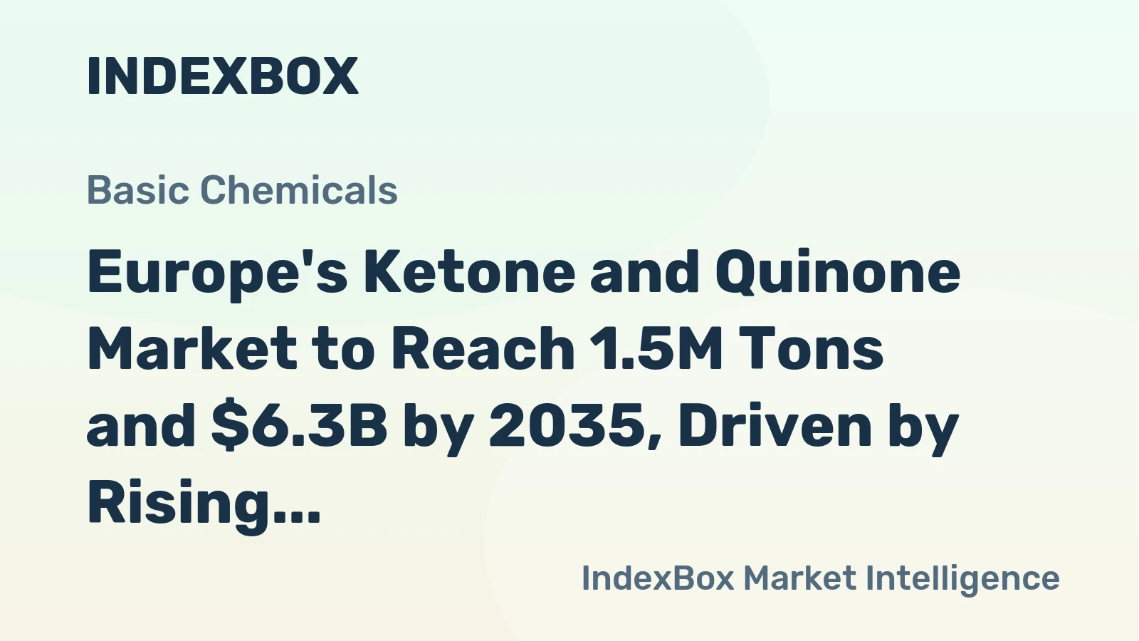 Europe's Ketone and Quinone Market to Reach 1.5M Tons and $6.3B by 2035, Driven by Rising Demand