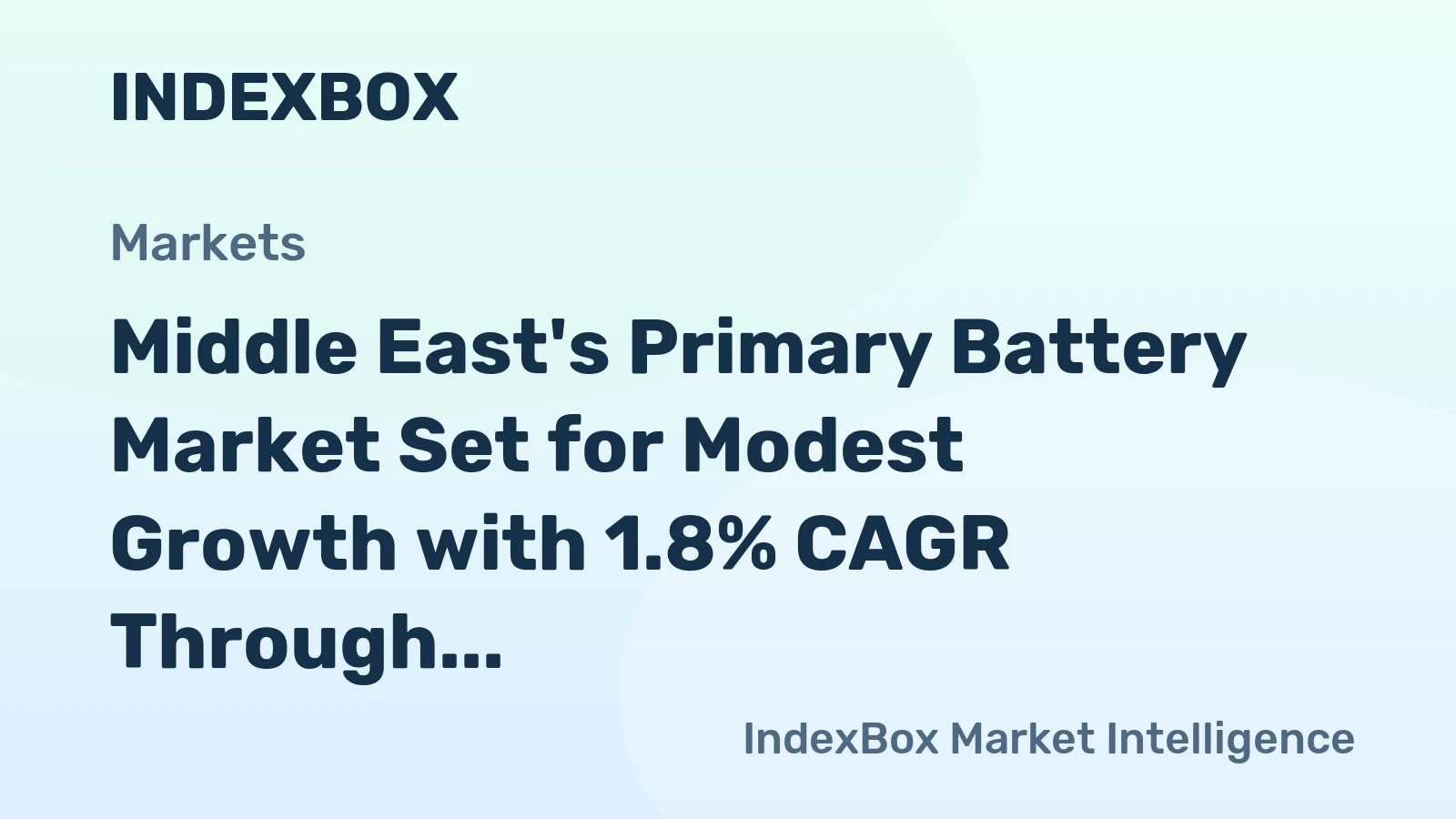 Middle East's Primary Battery Market Set for Modest Growth with 1.8% CAGR Through 2035