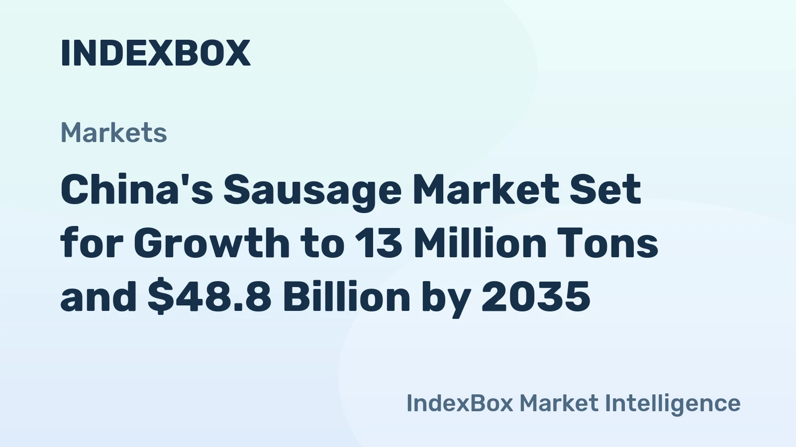 China's Sausage Market Set for Growth to 13 Million Tons and $48.8 Billion by 2035