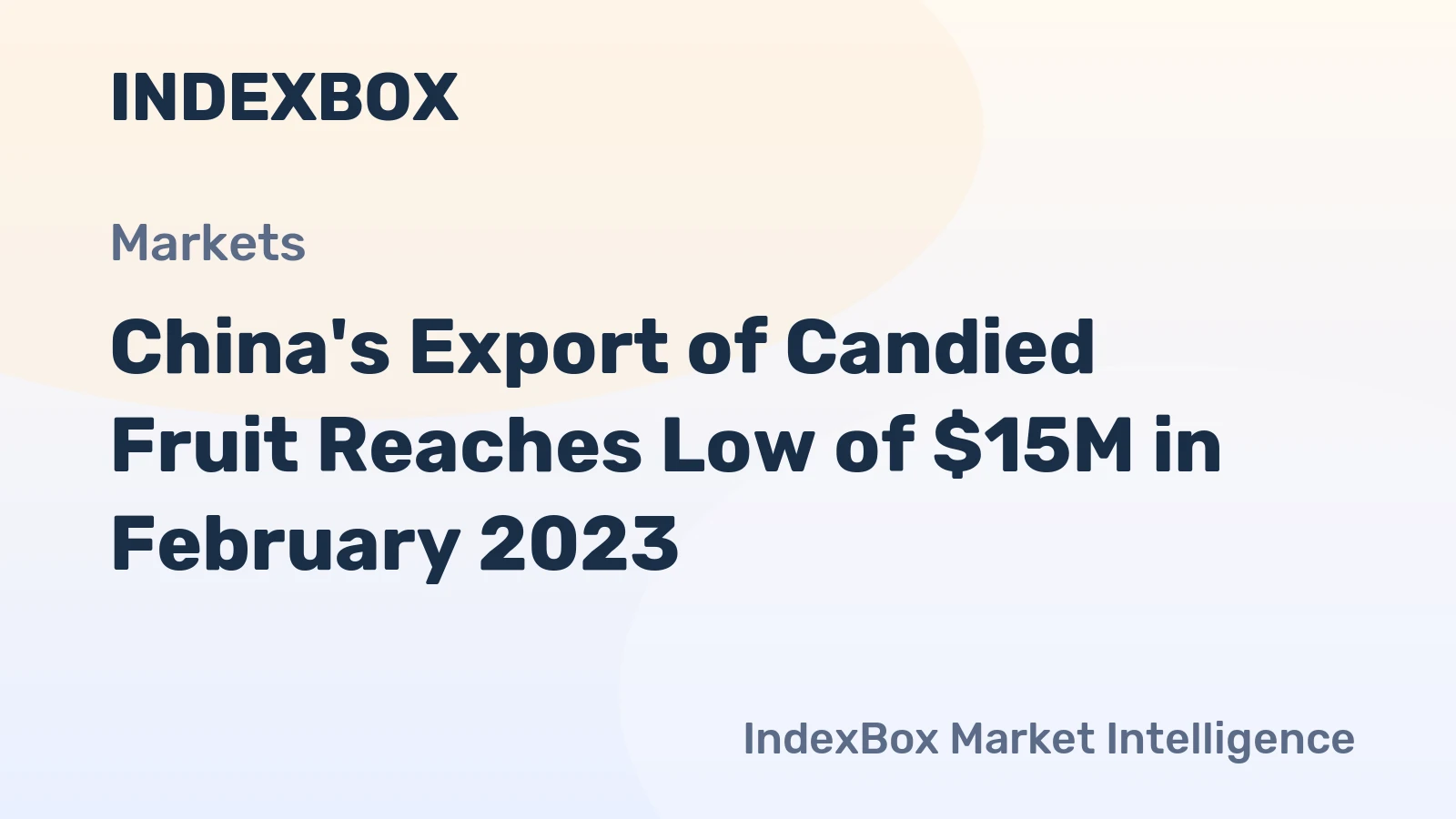 China's Export of Candied Fruit Reaches Low of $15M in February 2023