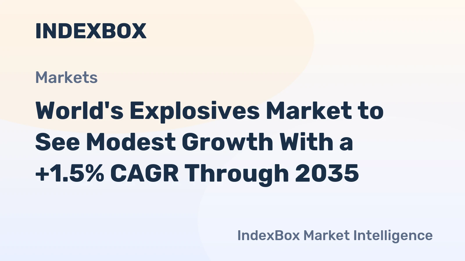 World's Explosives Market to See Modest Growth With a +1.5% CAGR Through 2035
