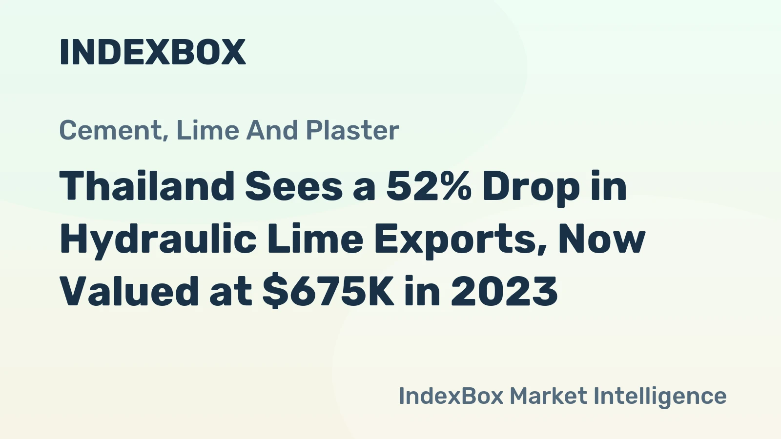 Thailand Sees a 52% Drop in Hydraulic Lime Exports, Now Valued at $675K in 2023