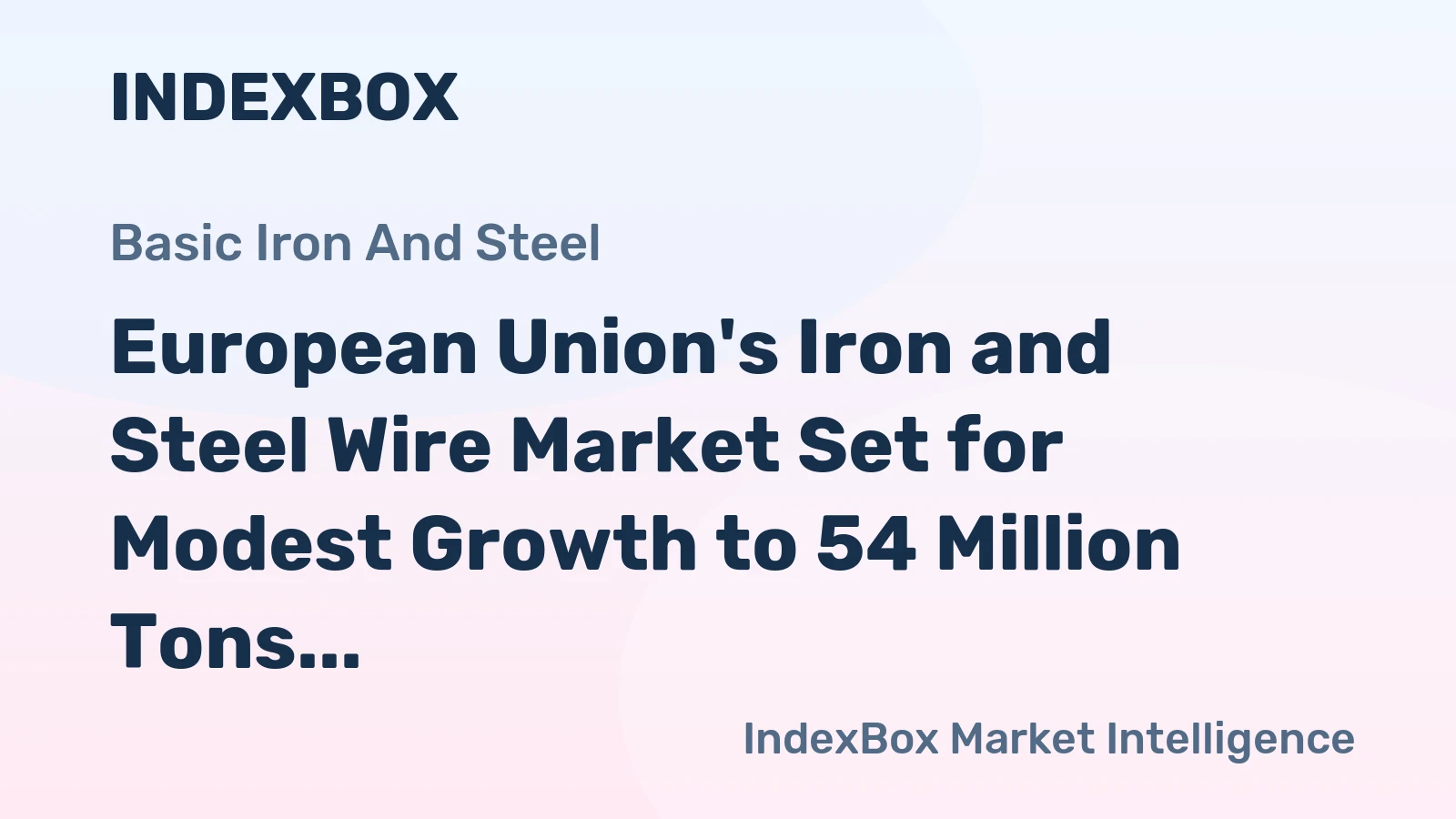 European Union's Iron and Steel Wire Market Set for Modest Growth to 54 Million Tons and $105 Billion
