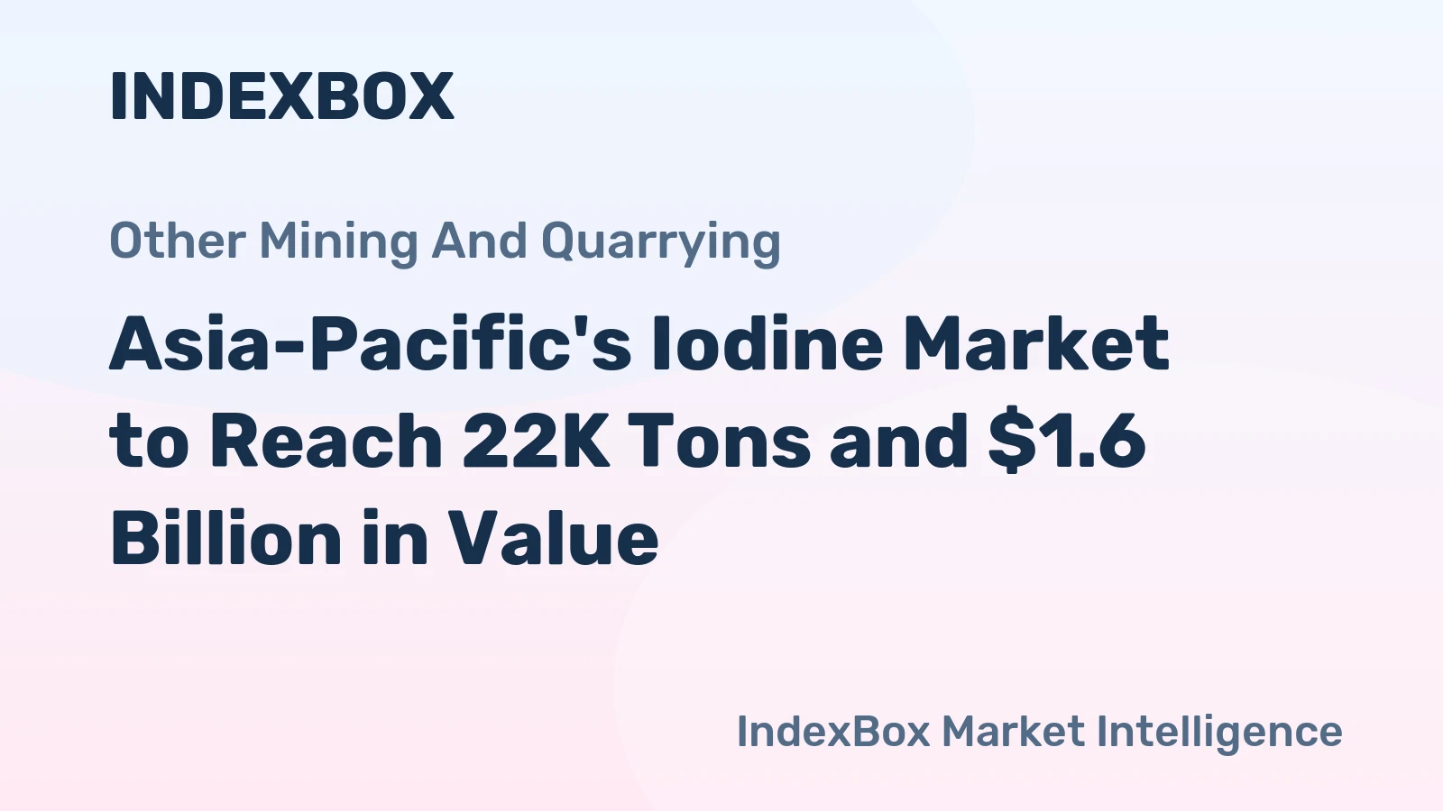 Asia-Pacific's Iodine Market to Reach 22K Tons and $1.6 Billion in Value