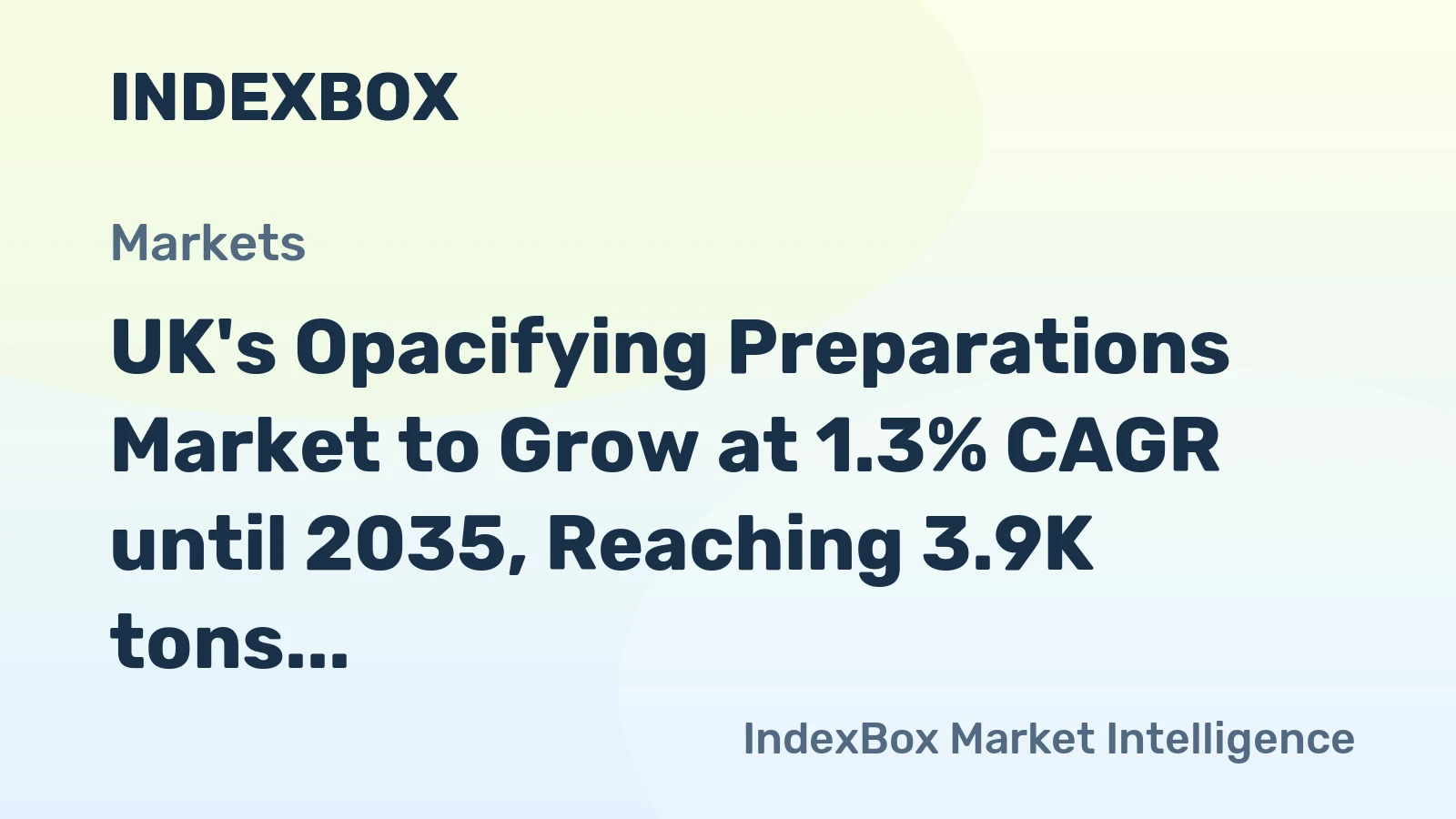 UK's Opacifying Preparations Market to Grow at 1.3% CAGR until 2035, Reaching 3.9K tons