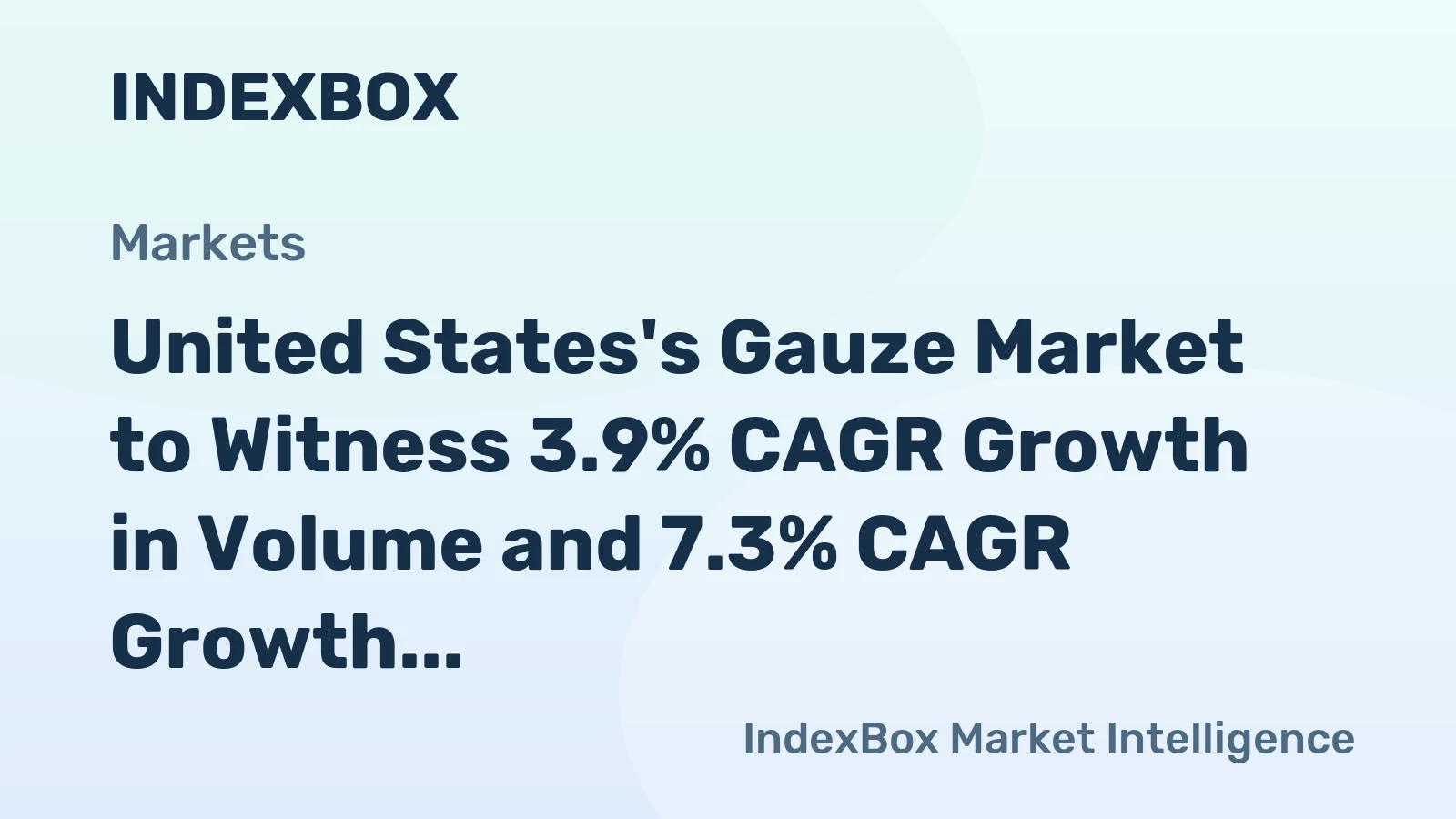 United States's Gauze Market to Witness 3.9% CAGR Growth in Volume and 7.3% CAGR Growth in Value by 2035