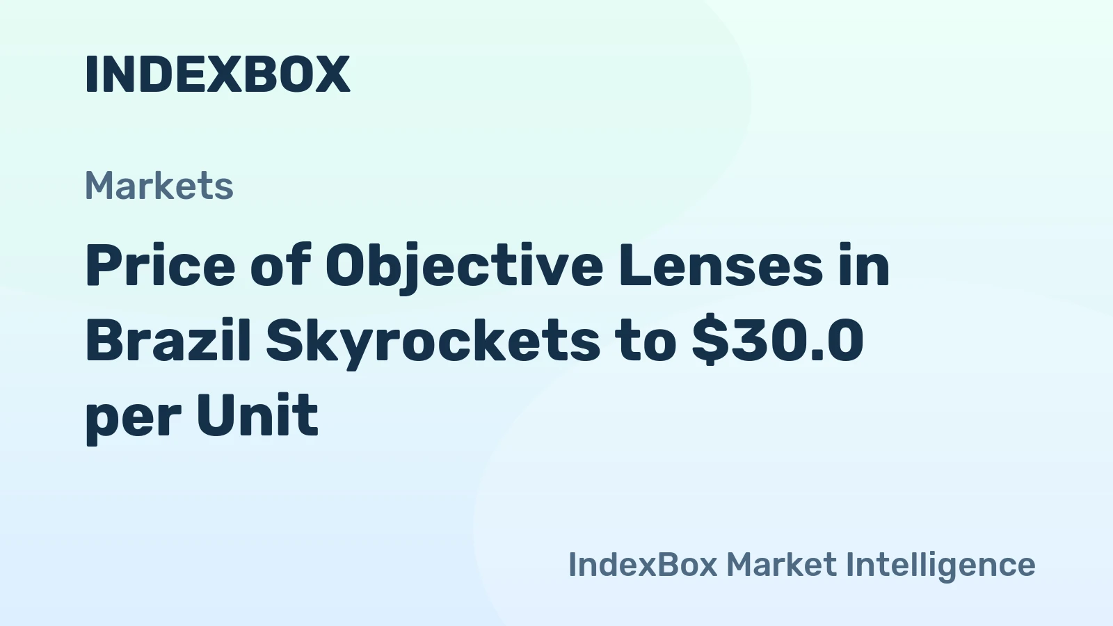 Price of Objective Lenses in Brazil Skyrockets to $30.0 per Unit