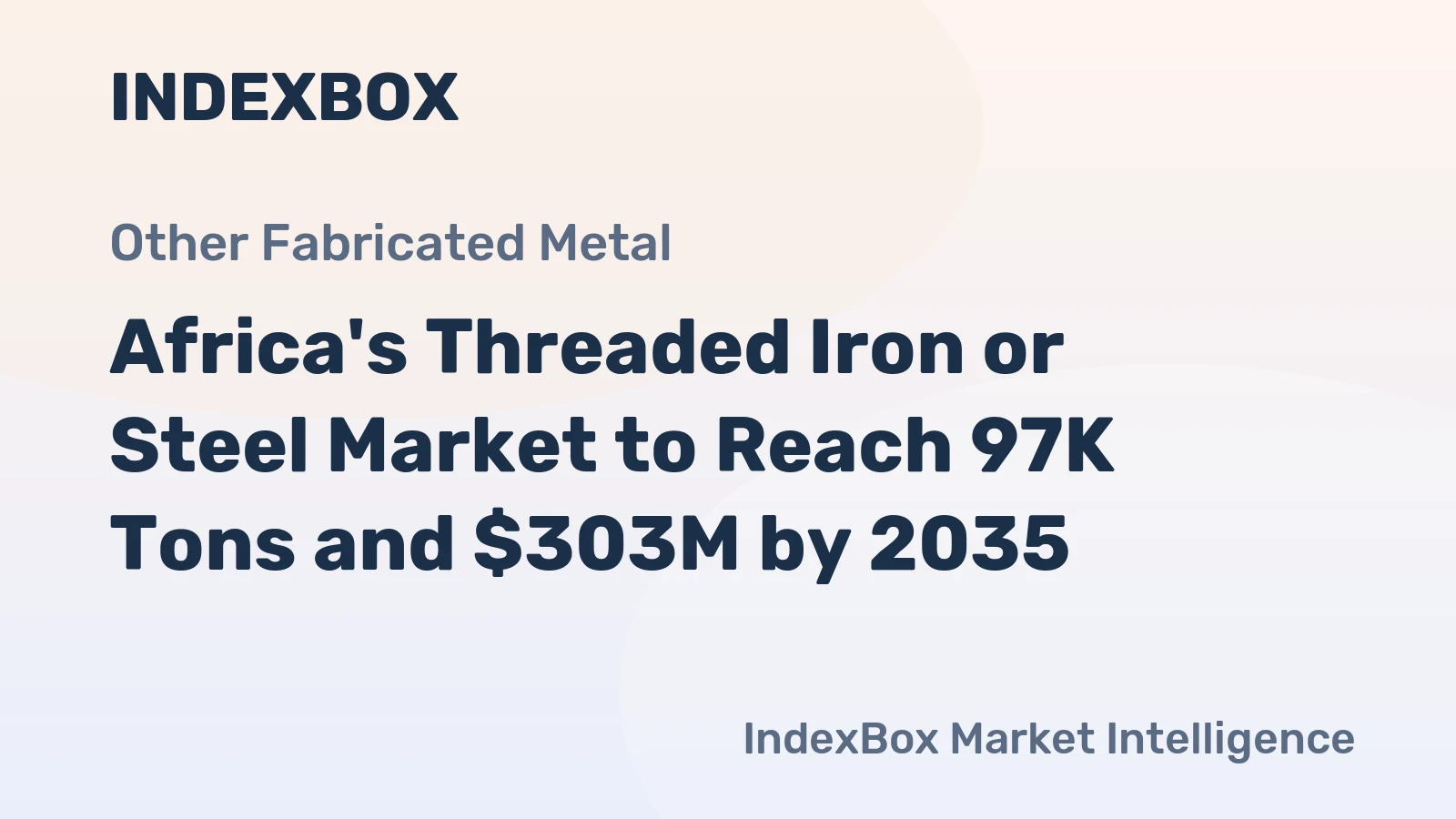 Africa's Threaded Iron or Steel Market to Reach 97K Tons and $303M by 2035