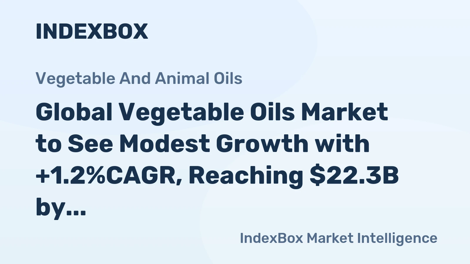 Global Vegetable Oils Market to See Modest Growth with +1.2%CAGR, Reaching $22.3B by 2035