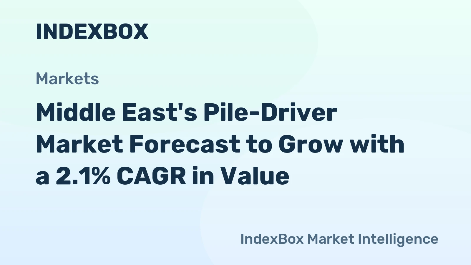 Middle East's Pile-Driver Market Forecast to Grow with a 2.1% CAGR in Value