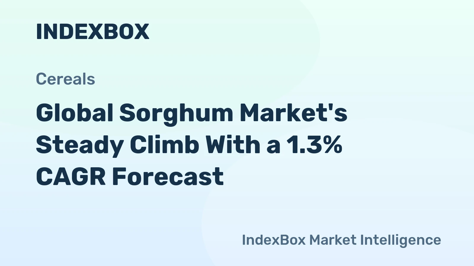 Global Sorghum Market's Steady Climb With a 1.3% CAGR Forecast