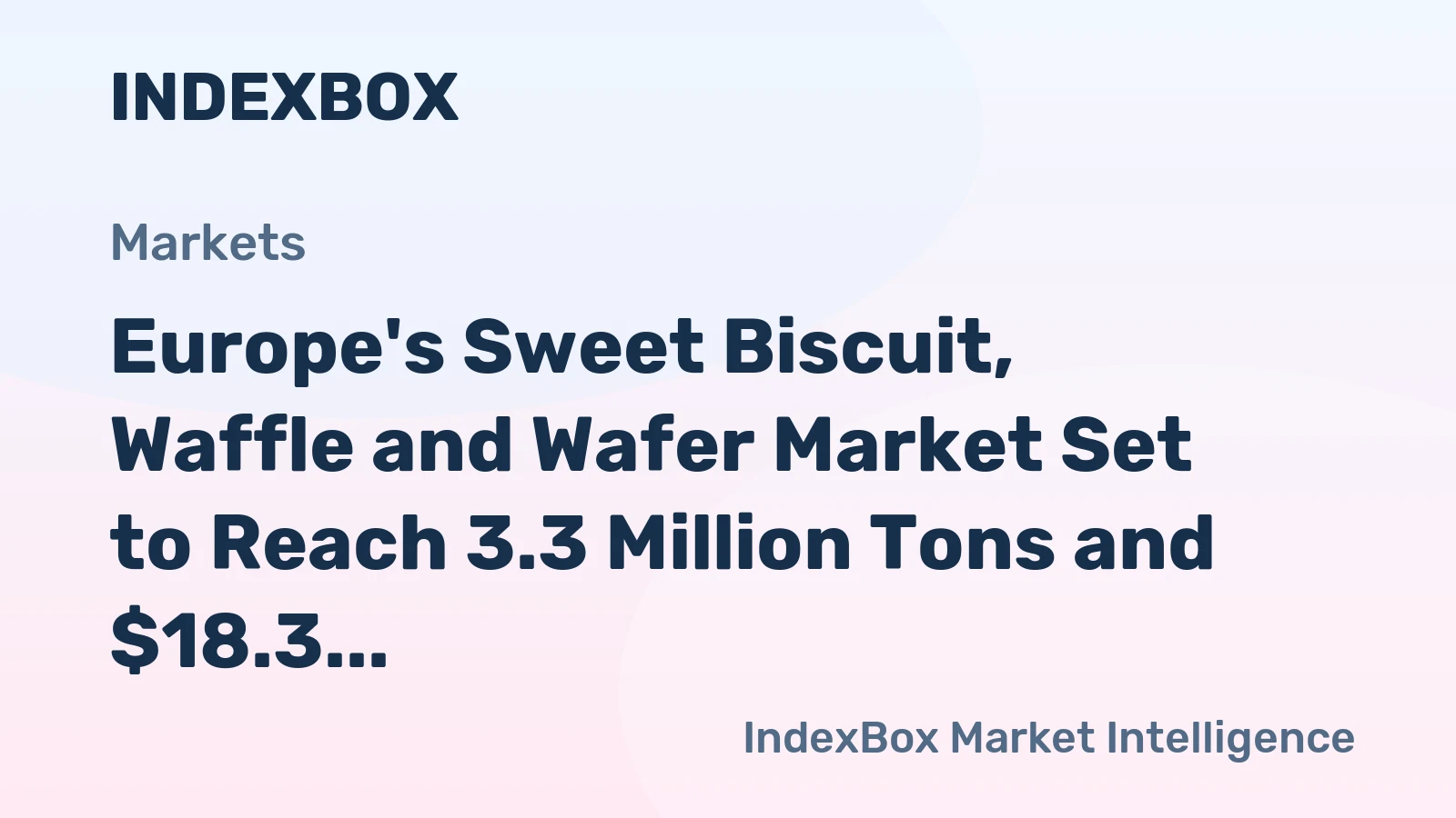 Europe's Sweet Biscuit, Waffle and Wafer Market Set to Reach 3.3 Million Tons and $18.3 Billion by 2035