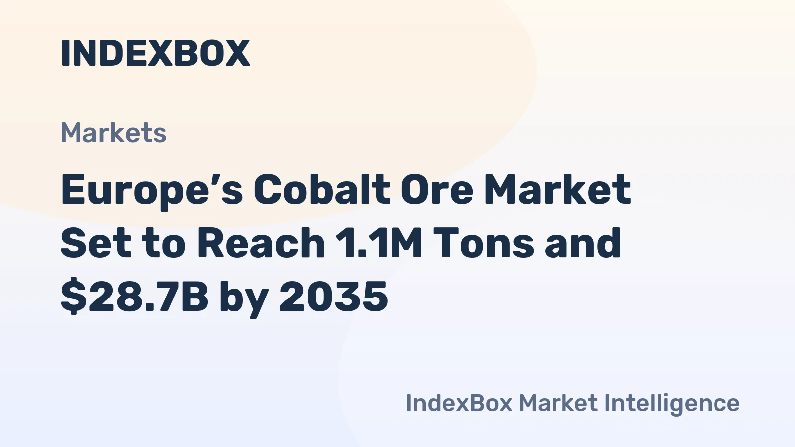 Europe’s Cobalt Ore Market Set to Reach 1.1M Tons and $28.7B by 2035
