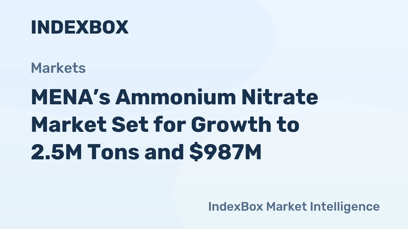 MENA’s Ammonium Nitrate Market Set for Growth to 2.5M Tons and $987M