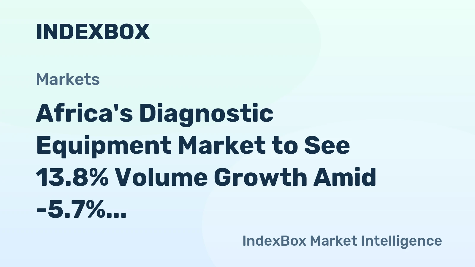 Africa's Diagnostic Equipment Market to See 13.8% Volume Growth Amid -5.7% Value CAGR