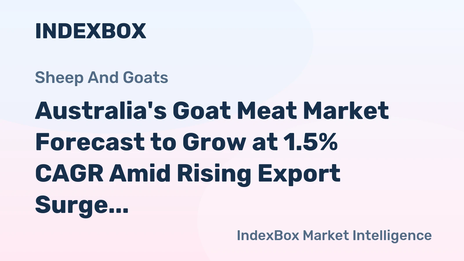 Australia's Goat Meat Market Forecast to Grow at 1.5% CAGR Amid Rising Export Surge