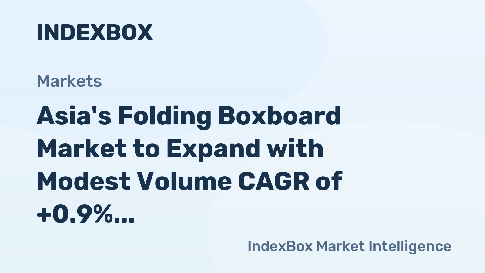 Asia's Folding Boxboard Market to Expand with Modest Volume CAGR of +0.9% Through 2035