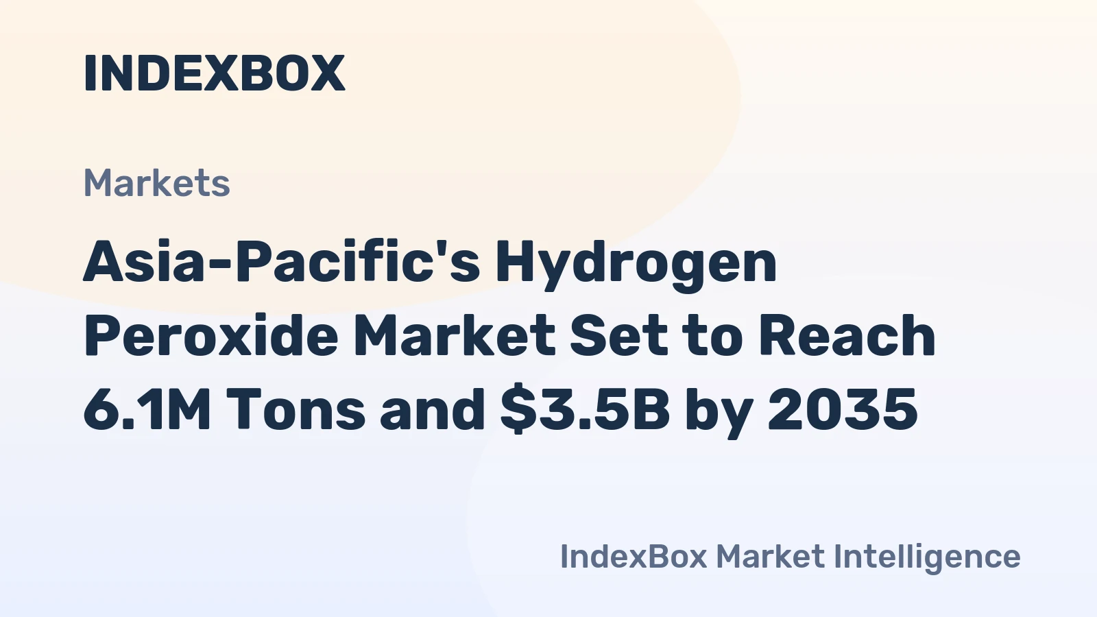 Asia-Pacific's Hydrogen Peroxide Market Set to Reach 6.1M Tons and $3.5B by 2035