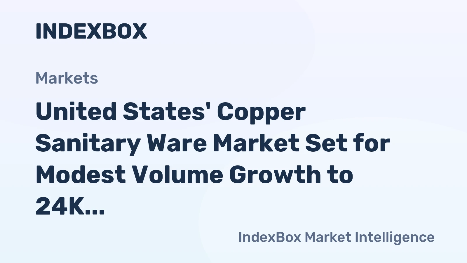 United States' Copper Sanitary Ware Market Set for Modest Volume Growth to 24K Tons and $1 Billion Value by 2035