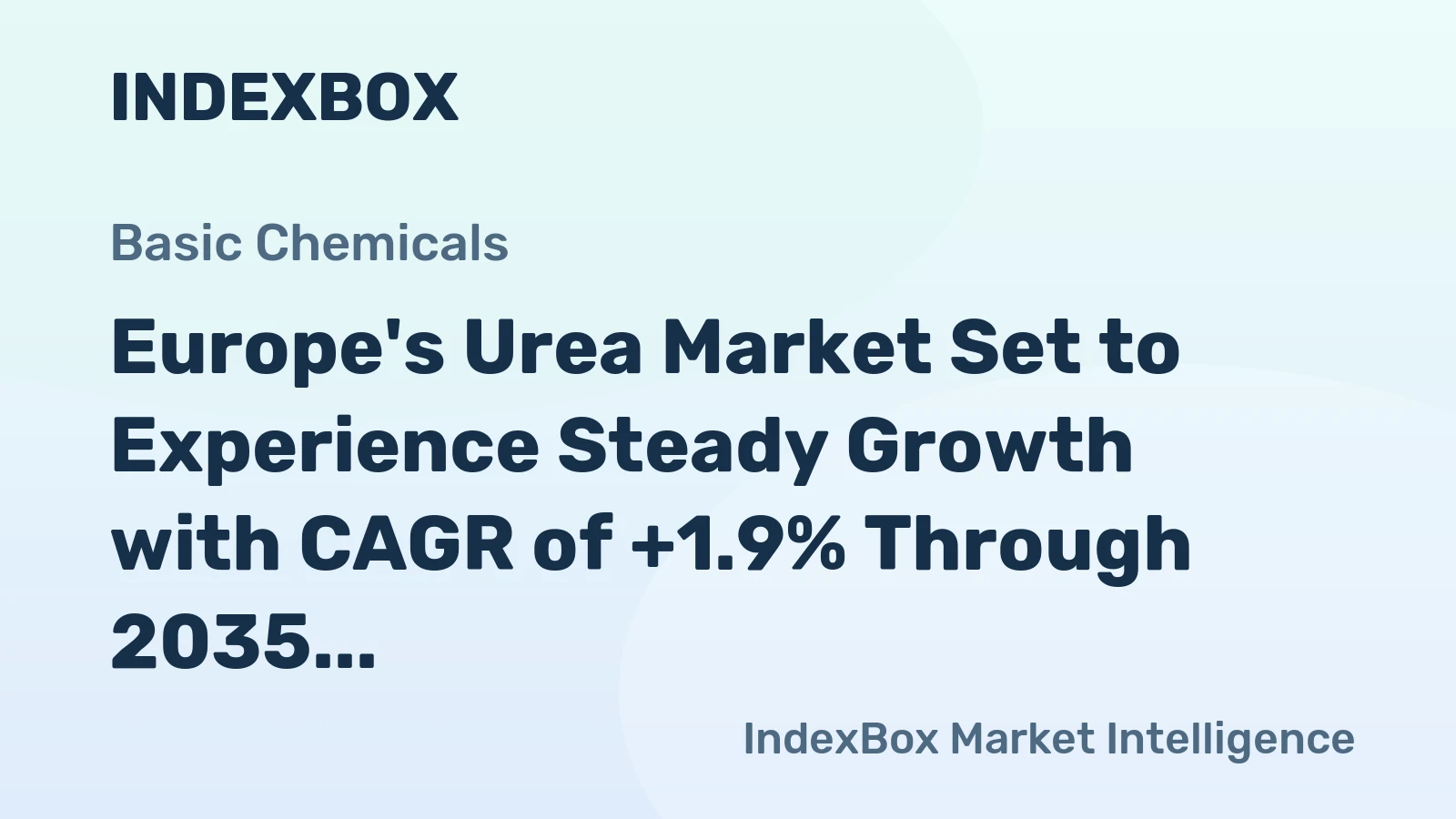 Europe's Urea Market Set to Experience Steady Growth with CAGR of +1.9% Through 2035, Reaching $9.3B in Value