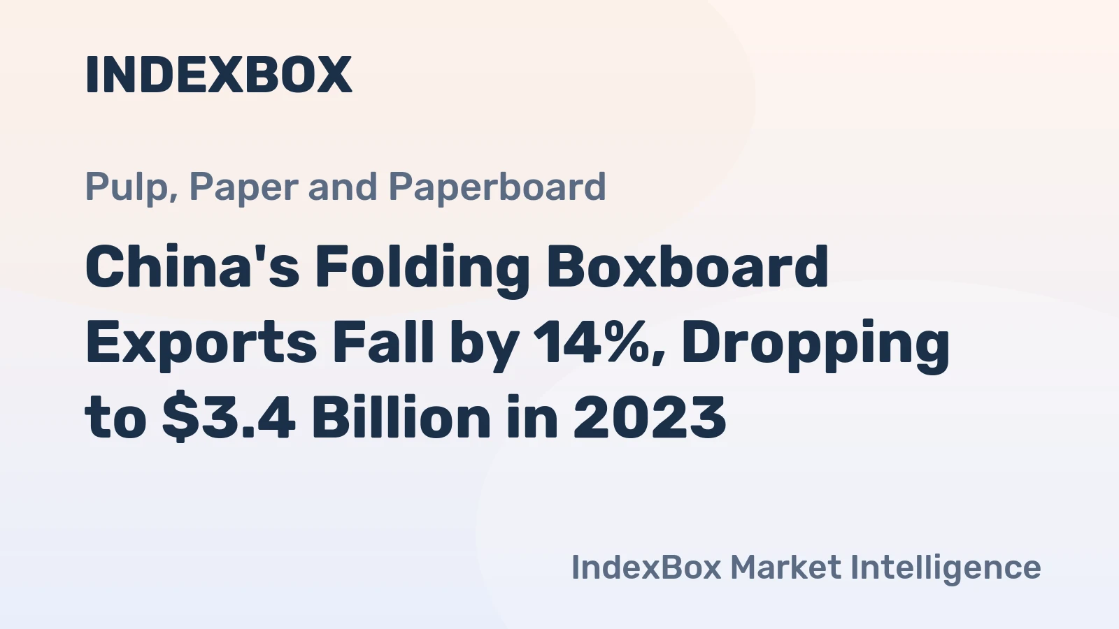 China's Folding Boxboard Exports Fall by 14%, Dropping to $3.4 Billion in 2023