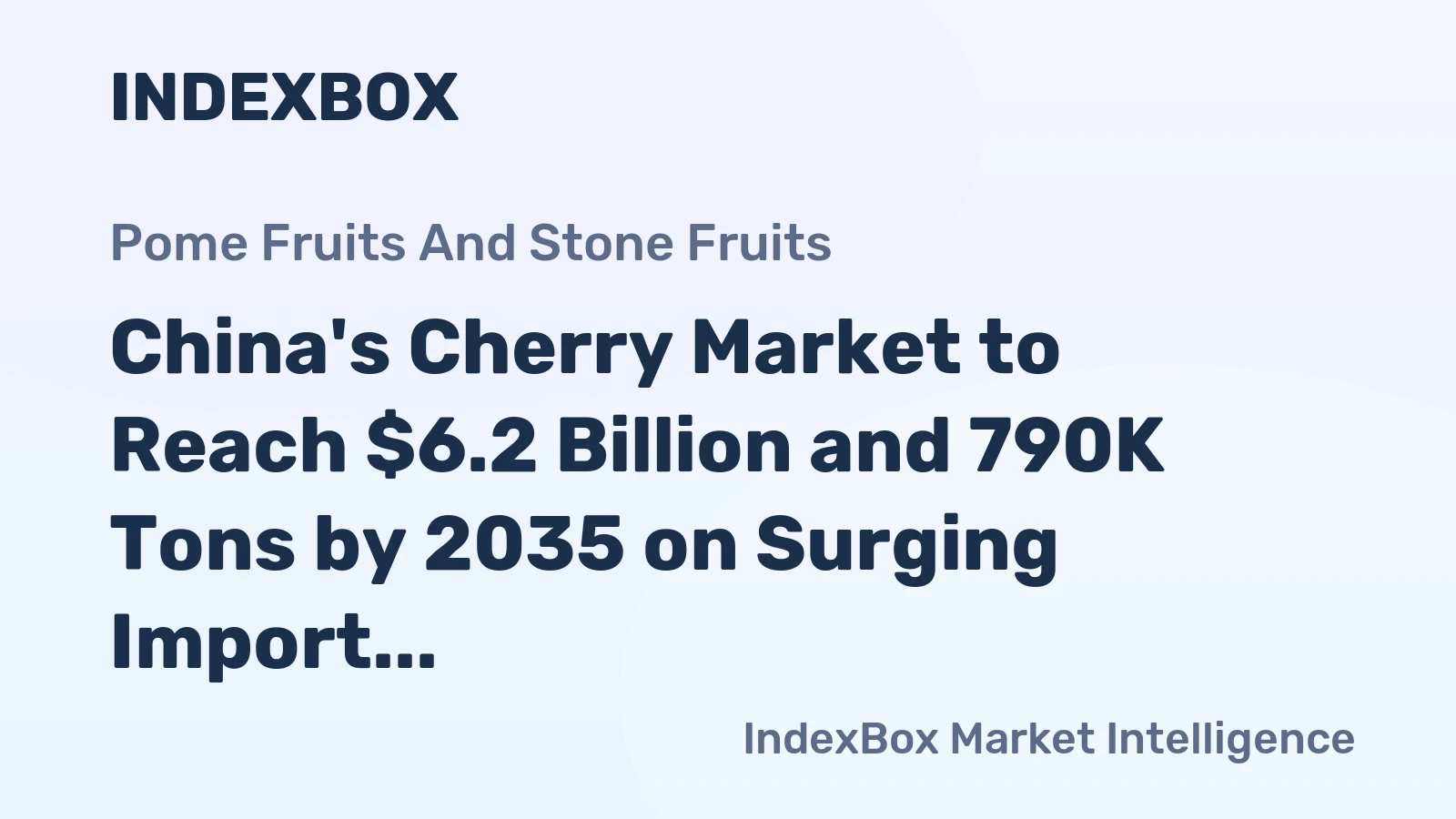 China's Cherry Market to Reach $6.2 Billion and 790K Tons by 2035 on Surging Import Demand