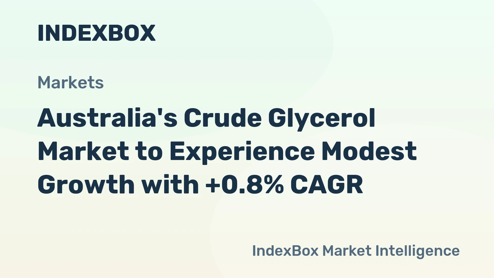 Australia's Crude Glycerol Market to Experience Modest Growth with +0.8% CAGR