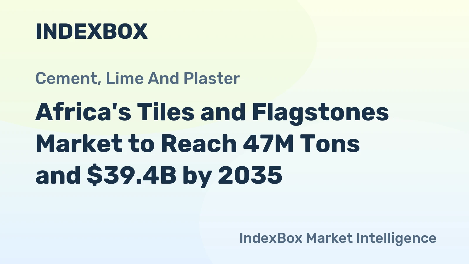 Africa's Tiles and Flagstones Market to Reach 47M Tons and $39.4B by 2035