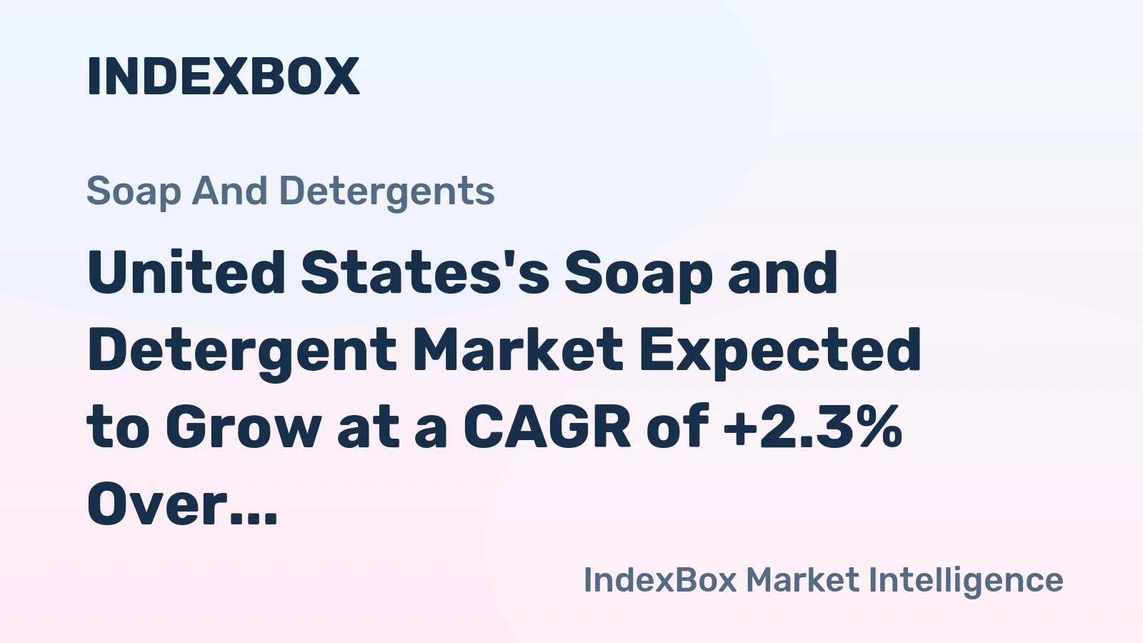 United States's Soap and Detergent Market Expected to Grow at a CAGR of +2.3% Over the Next Decade