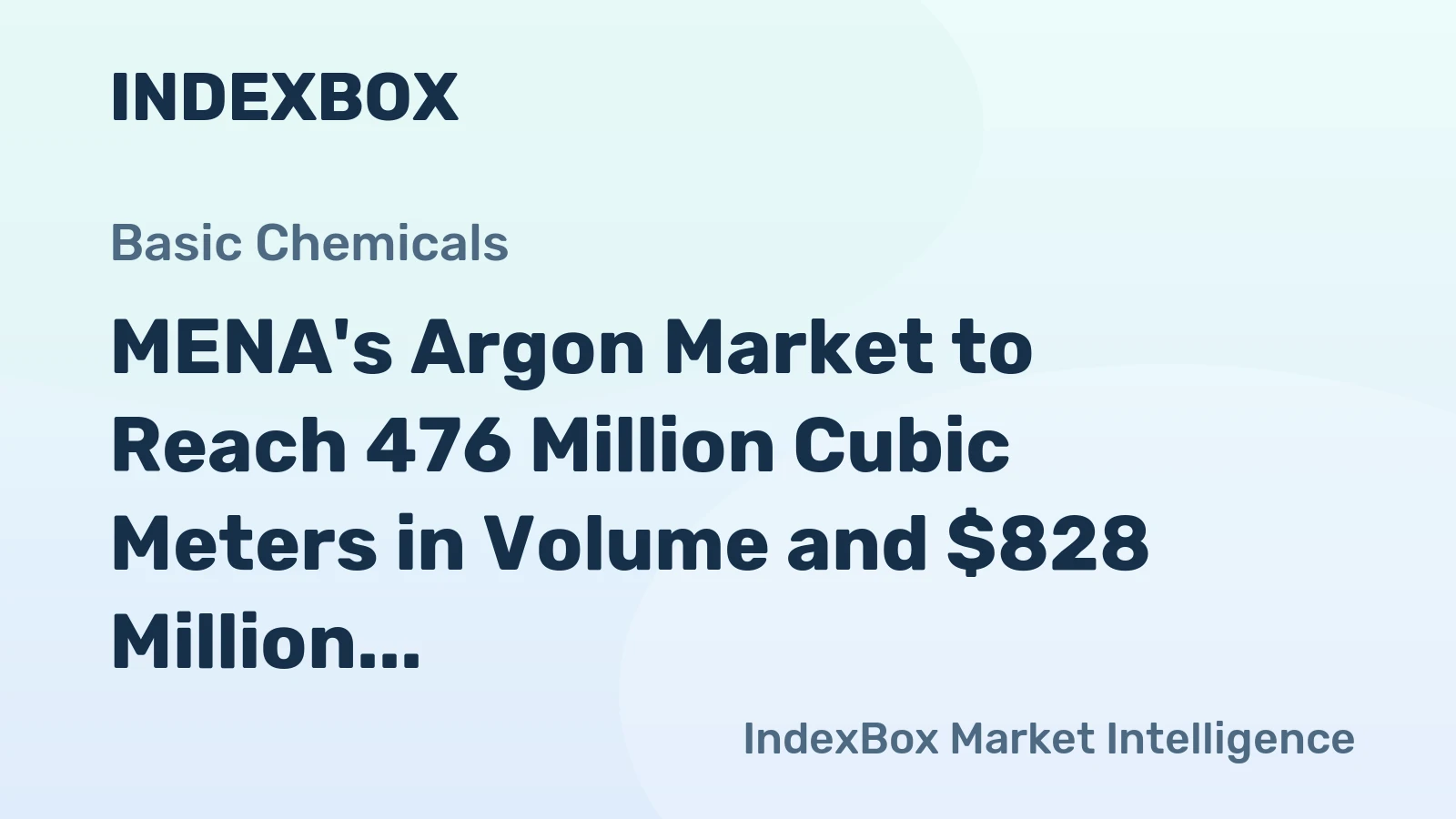 MENA's Argon Market to Reach 476 Million Cubic Meters in Volume and $828 Million in Value by 2035