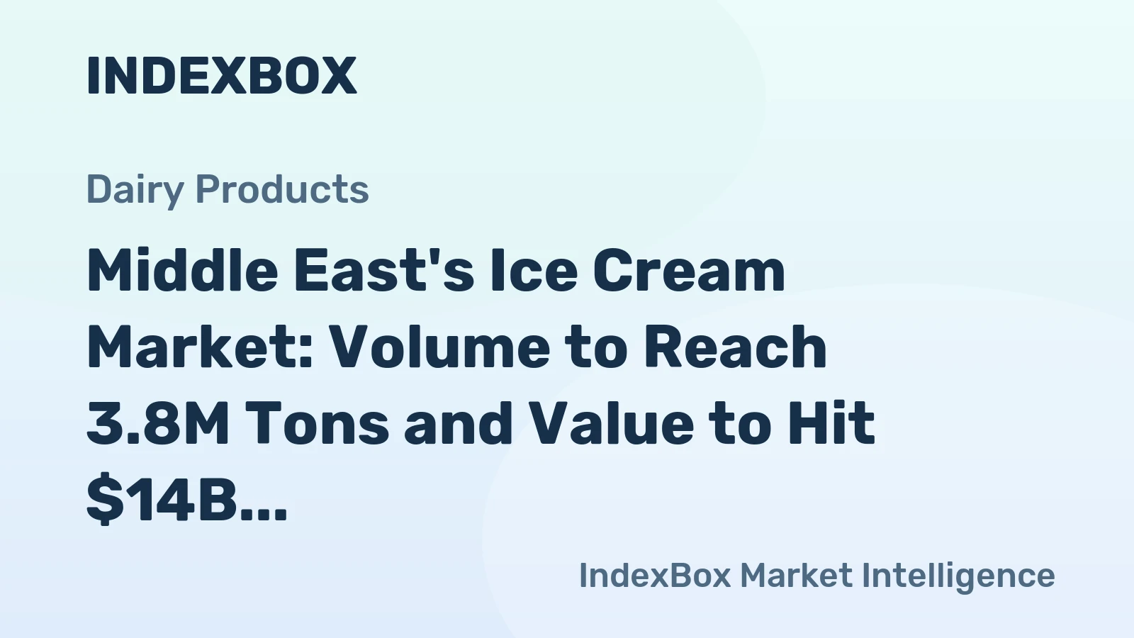 Middle East's Ice Cream Market: Volume to Reach 3.8M Tons and Value to Hit $14B by 2035