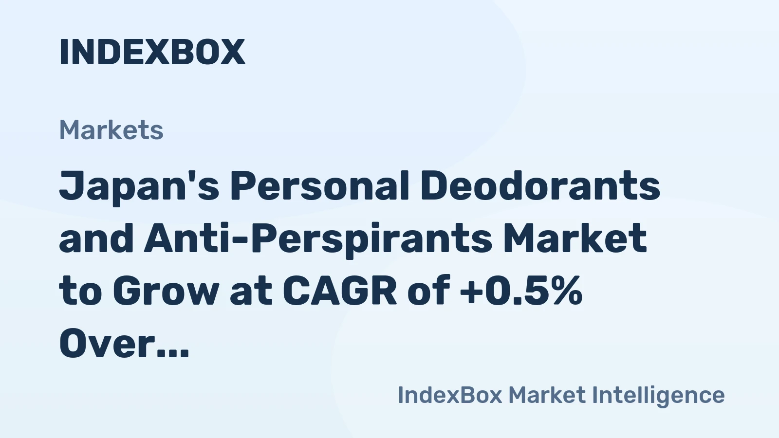 Japan's Personal Deodorants and Anti-Perspirants Market to Grow at CAGR of +0.5% Over Next Decade