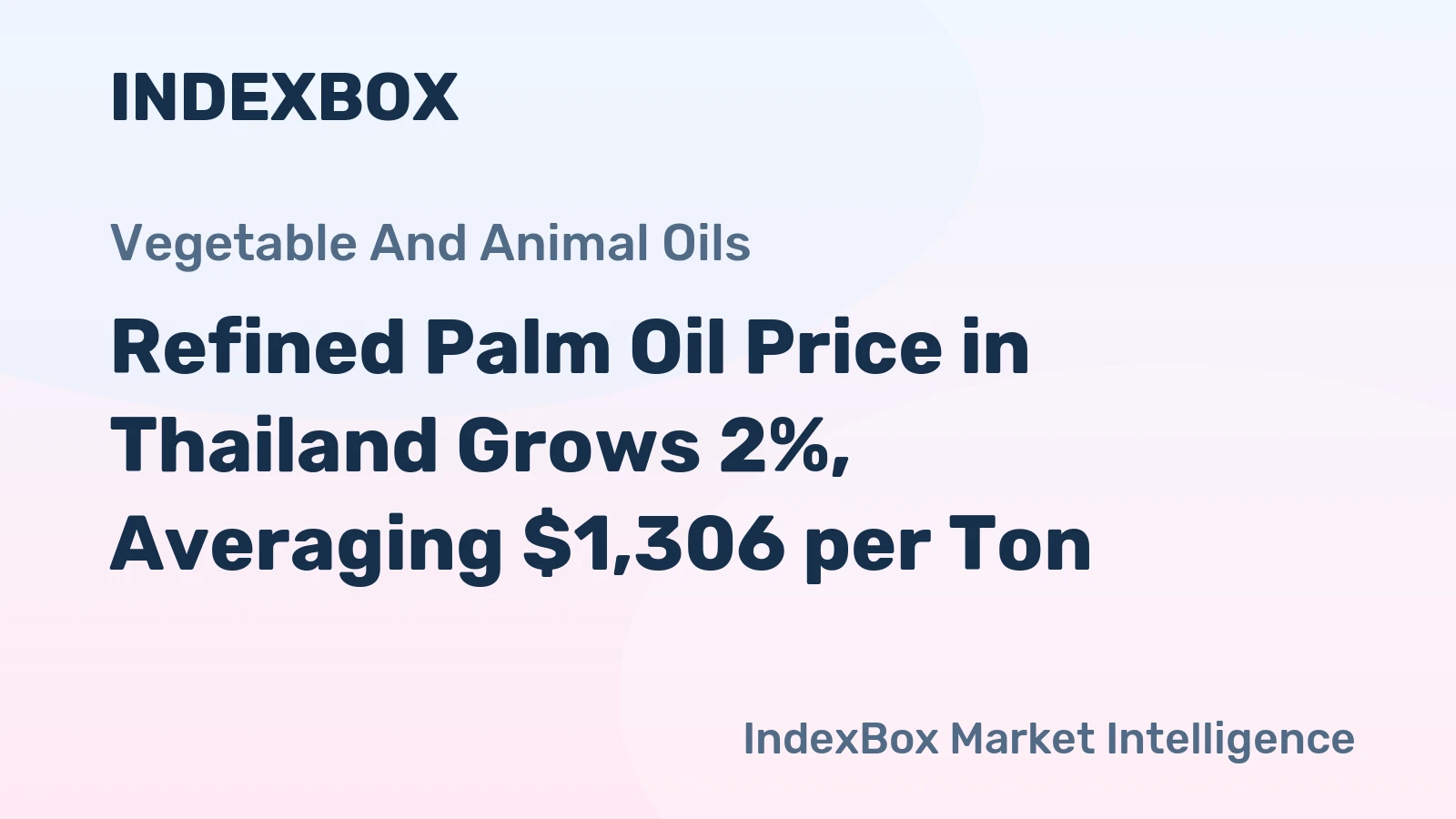 Refined Palm Oil Price in Thailand Grows 2%, Averaging $1,306 per Ton