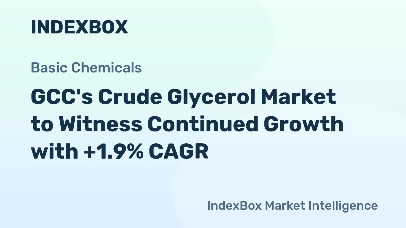 GCC's Crude Glycerol Market to Witness Continued Growth with +1.9% CAGR