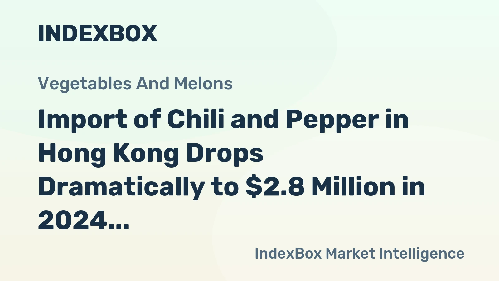 Import of Chili and Pepper in Hong Kong Drops Dramatically to $2.8 Million in 2024