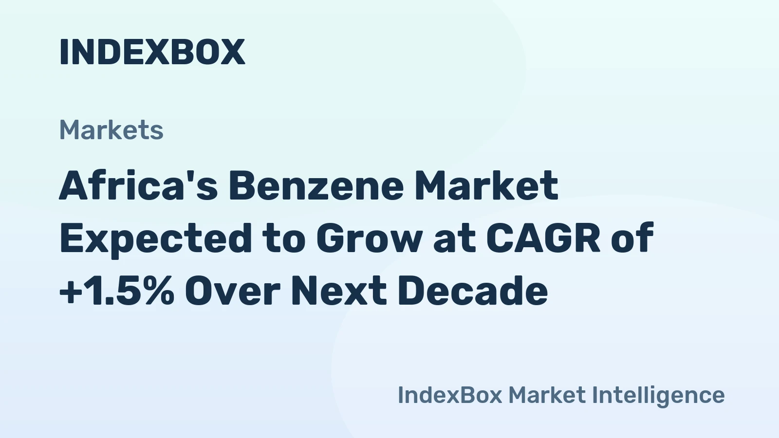 Africa's Benzene Market Expected to Grow at CAGR of +1.5% Over Next Decade