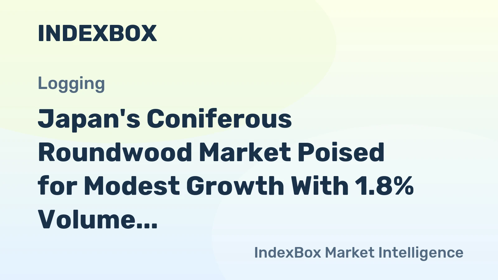 Japan's Coniferous Roundwood Market Poised for Modest Growth With 1.8% Volume CAGR Through 2035