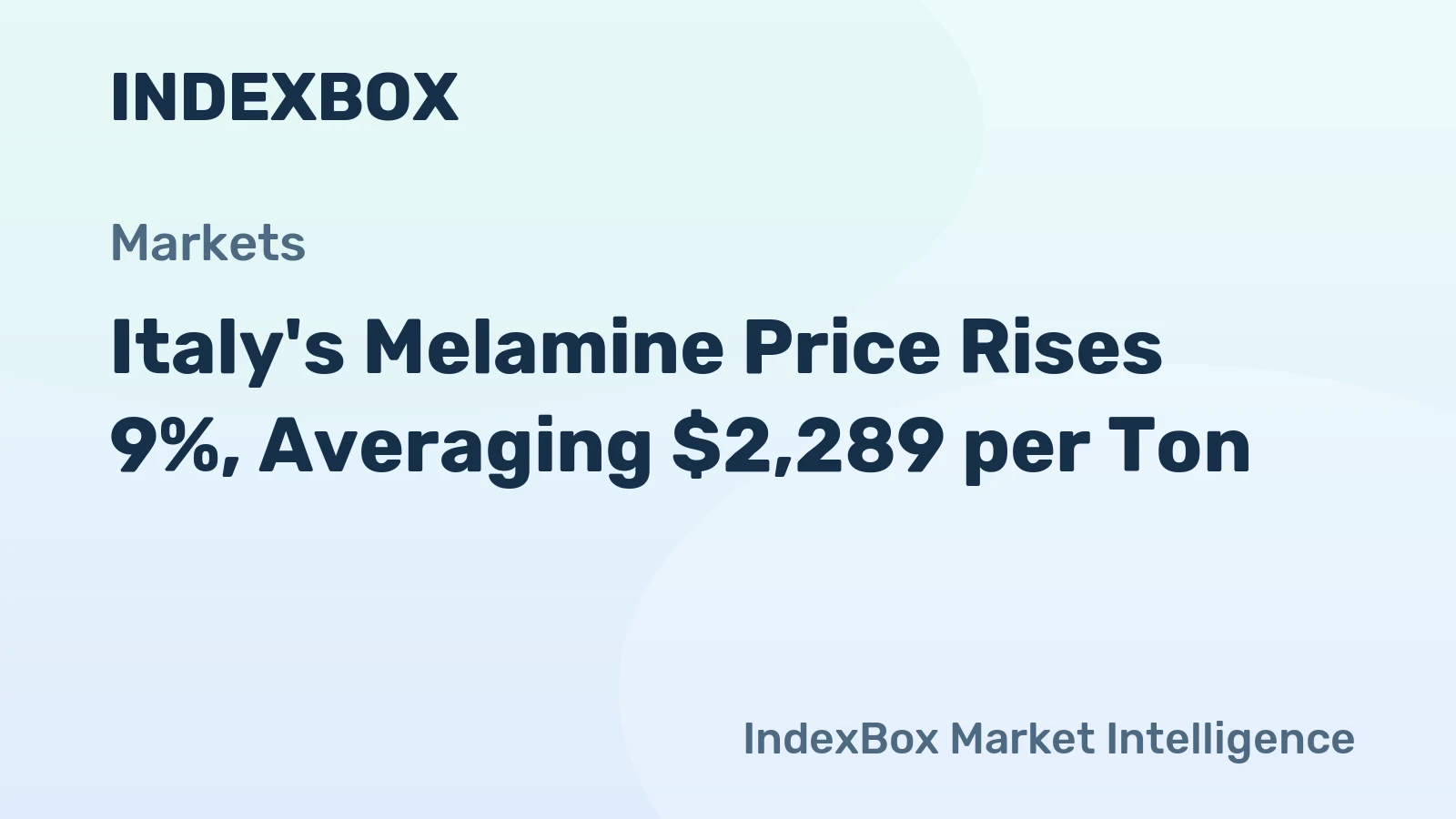Italy's Melamine Price Rises 9%, Averaging $2,289 per Ton