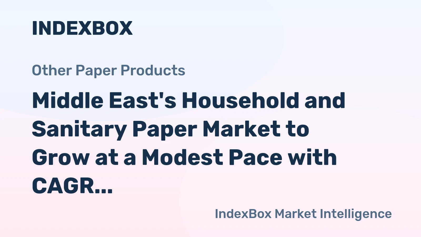 Middle East's Household and Sanitary Paper Market to Grow at a Modest Pace with CAGR of +0.8% until 2035