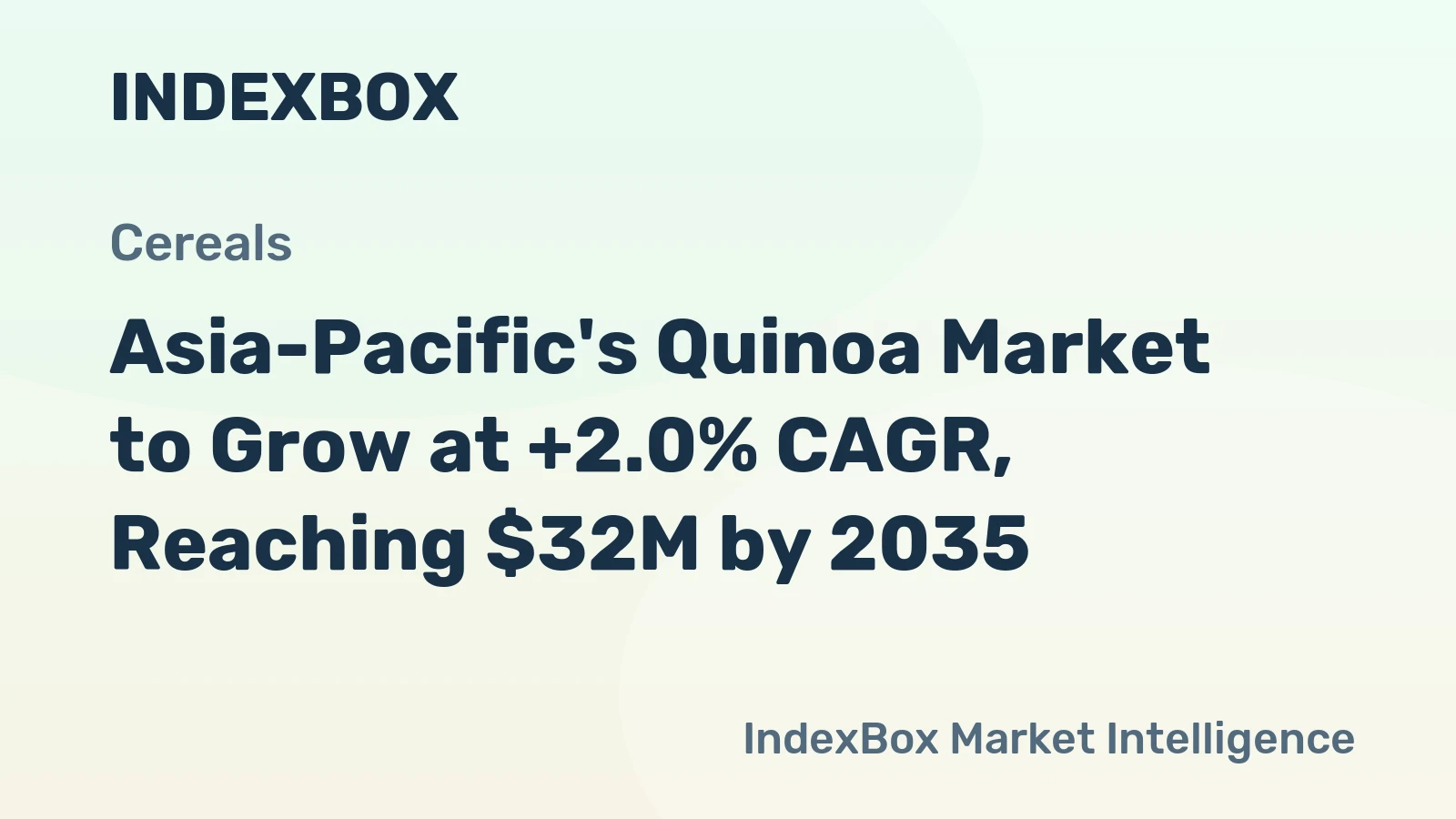 Asia-Pacific's Quinoa Market to Grow at +2.0% CAGR, Reaching $32M by 2035
