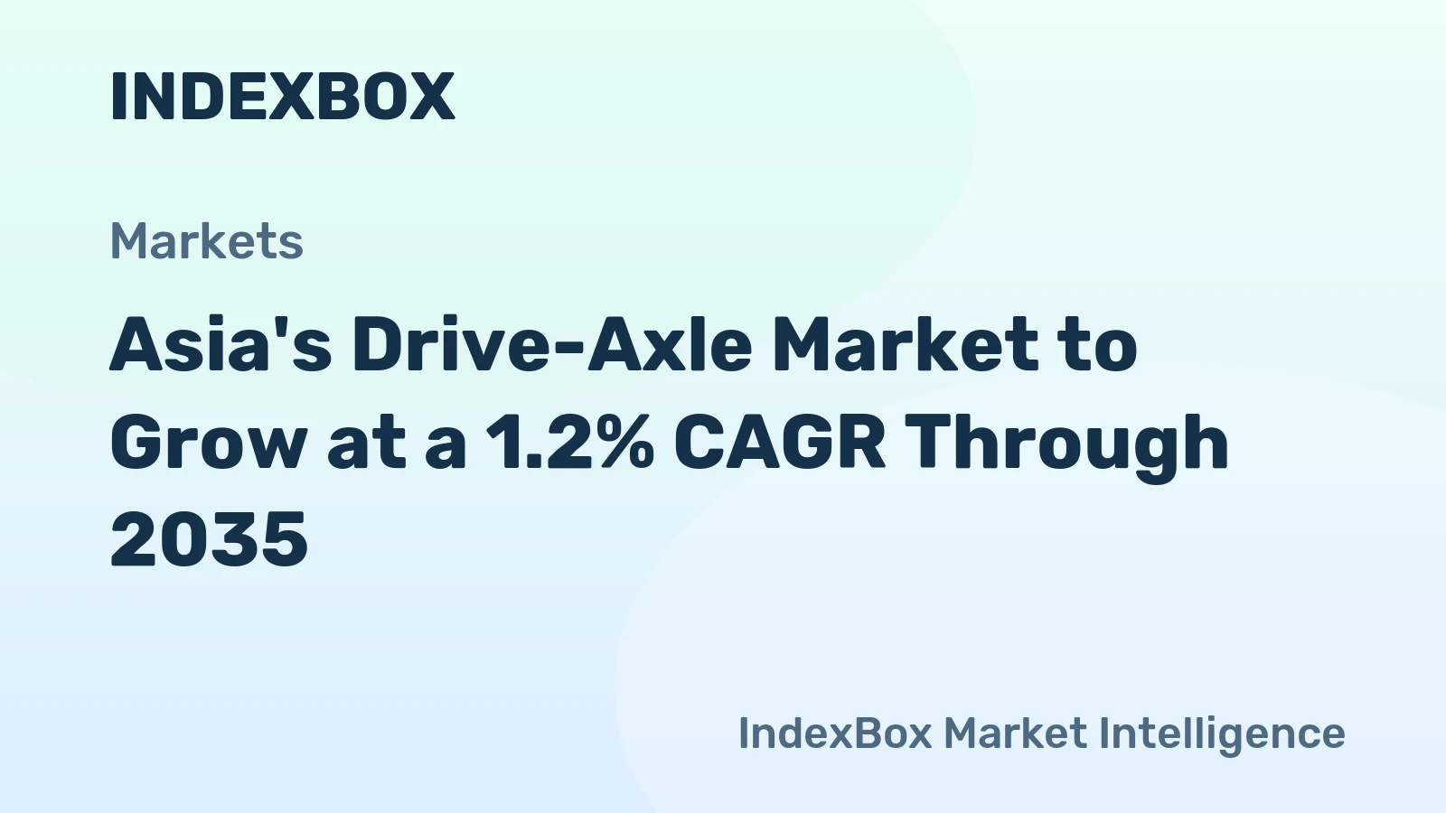 Asia's Drive-Axle Market to Grow at a 1.2% CAGR Through 2035