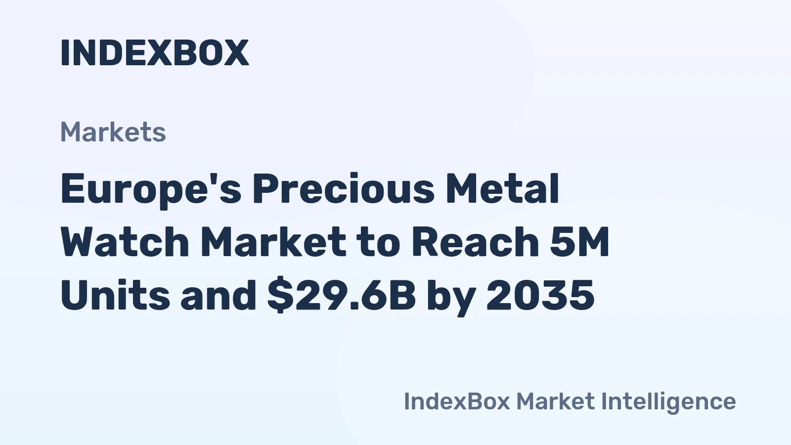 Europe's Precious Metal Watch Market to Reach 5M Units and $29.6B by 2035
