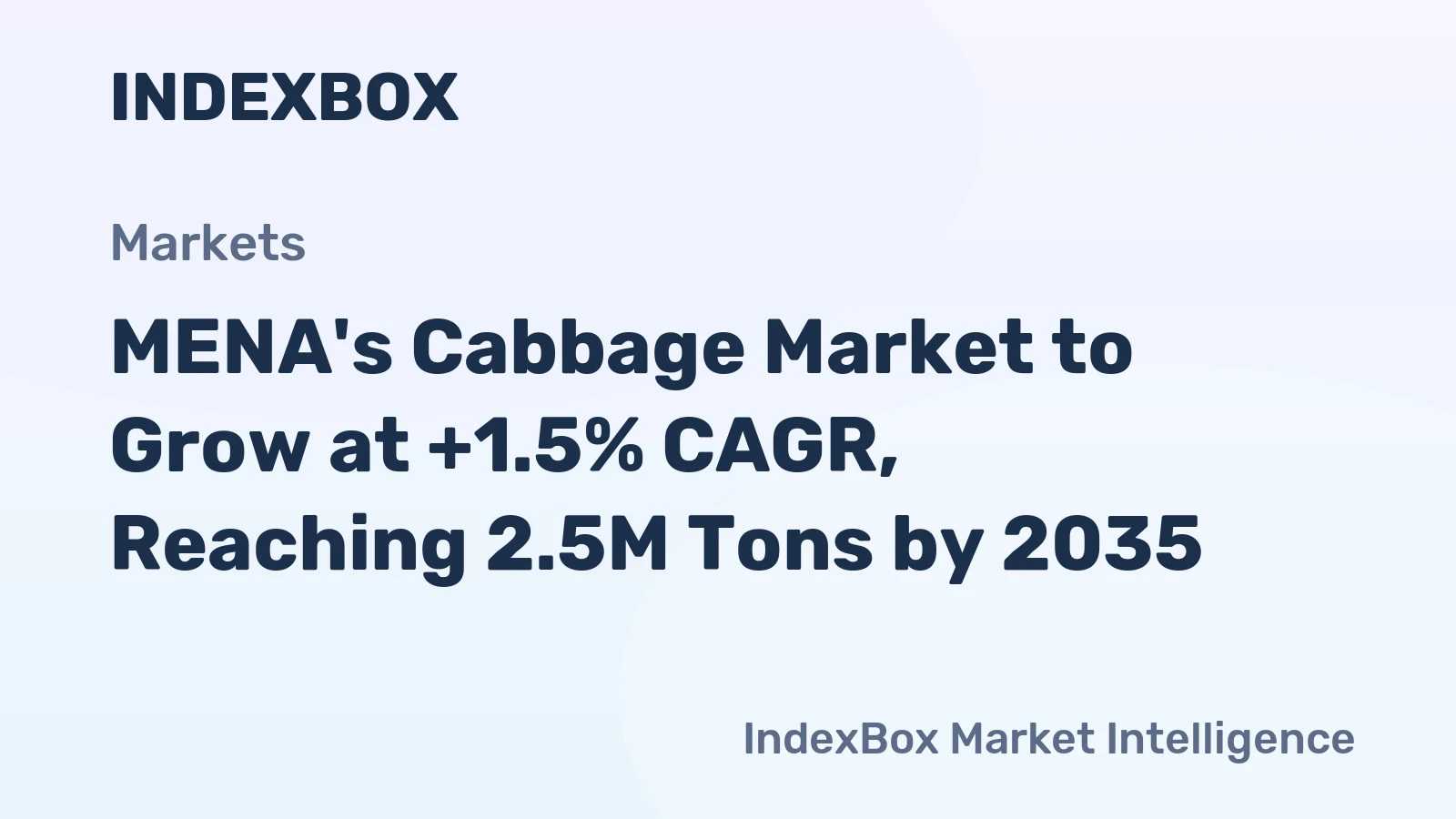 MENA's Cabbage Market to Grow at +1.5% CAGR, Reaching 2.5M Tons by 2035