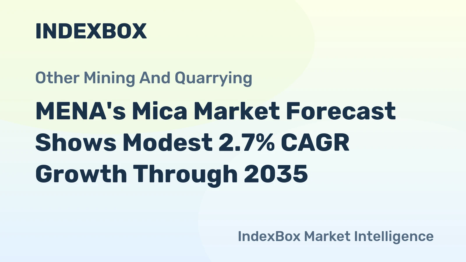MENA's Mica Market Forecast Shows Modest 2.7% CAGR Growth Through 2035
