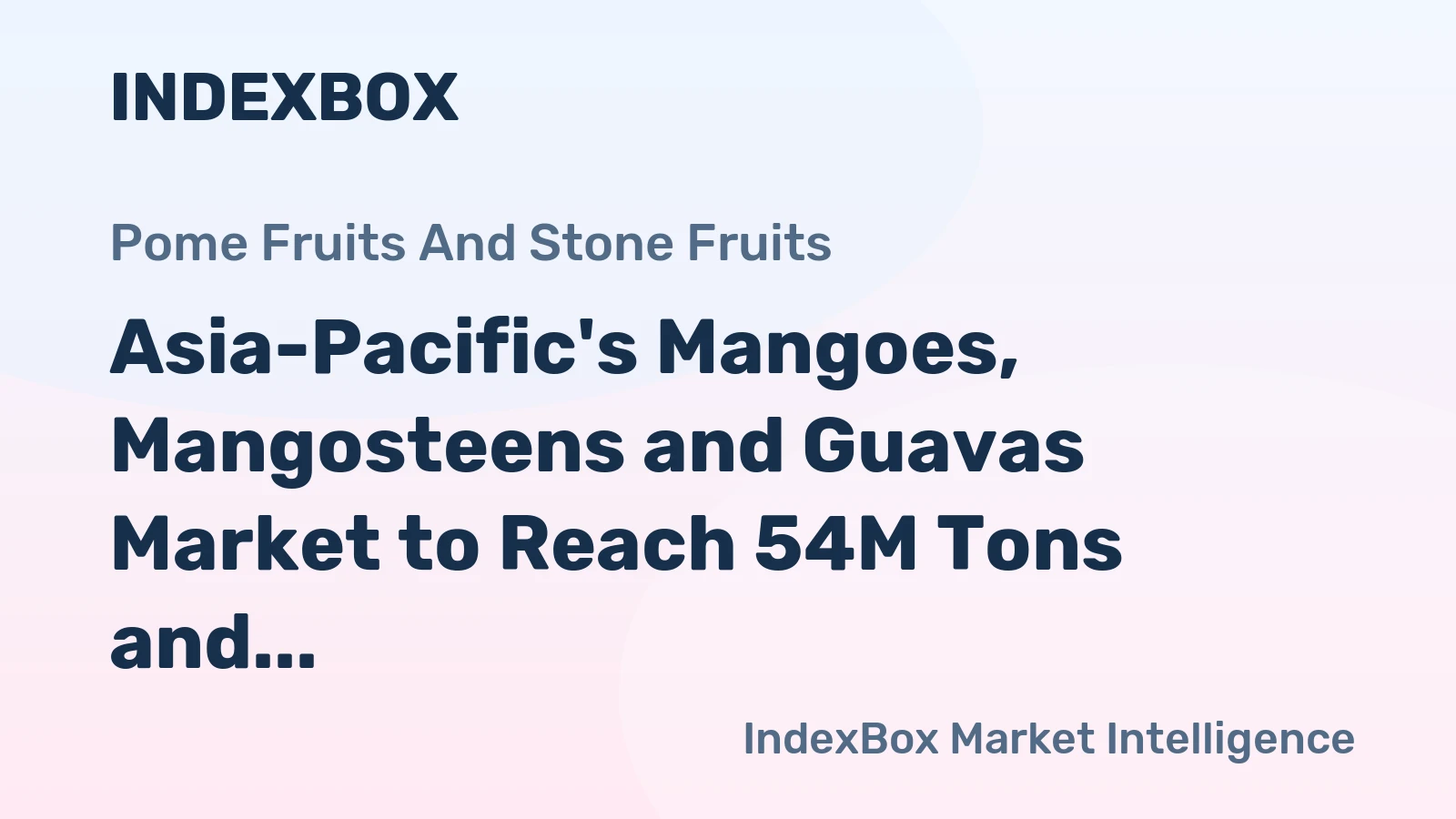 Asia-Pacific's Mangoes, Mangosteens and Guavas Market to Reach 54M Tons and $84B by 2035